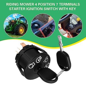 539107541 Ignition Switch with Key 4-Position Works with Husqvarna Craftsman Dixon Cub Cadet 532175566 175566 163968 725-1741 Lawn Mower John Deere GY20074 L105 L100 L110