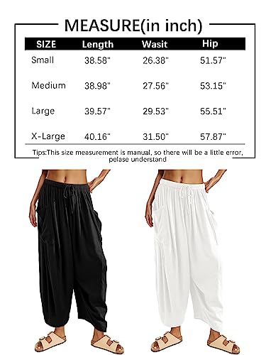 LILLUSORY Women Linen Summer Fall Fashion Outfits Clothes Palazzo Casual Flowy Pants 2023 Wide Leg Trousers Lounge Drawstring Loose Lightweigt Beach Trendy Harem Hippie Pants with Pocket Khaki