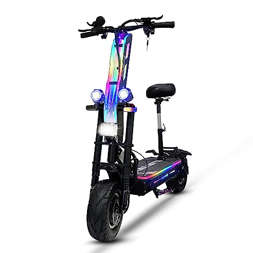 ZonDoo RoadHitter Electric Scooter Adults,Up to 68MPH 75 Miles Range,8000W Dual Motor 13Inch All Terrain Fat Tires, Hydraulic Suspension and Oil Brakes,Sports Off Road Adult E-Scooter for Adults