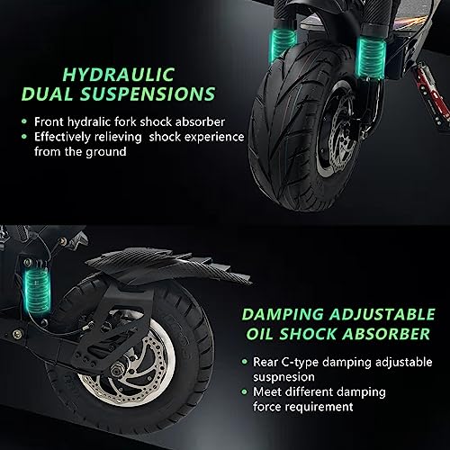 ZonDoo RoadHitter Electric Scooter Adults,Up to 68MPH 75 Miles Range,8000W Dual Motor 13Inch All Terrain Fat Tires, Hydraulic Suspension and Oil Brakes,Sports Off Road Adult E-Scooter for Adults