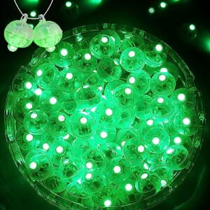 zgwj 100pcs led balloon lights, mini led lights for party decorations light up balloons neon party lights for paper lantern easter eggs birthday party wedding halloween christmas - flashing green