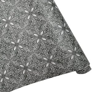 helianthusun 32.8ft roll black petal peel and stick wallpaper removable wall countertops backsplash waterproof drawer shelf liner (l-393.7x17.7 inches)