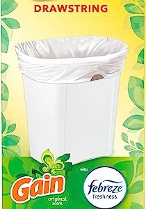 Glad Medium Drawstring Trash Bags, 8 Gal, Gain Original Scent with Febreze, 26 Ct, Pack May Vary