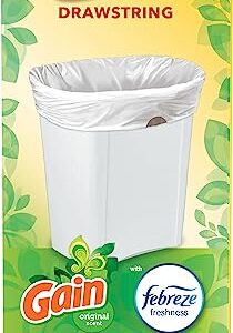 Glad Medium Drawstring Trash Bags, 8 Gal, Gain Original Scent with Febreze, 26 Ct, Pack May Vary