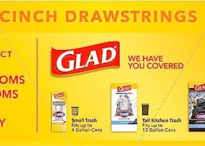 Glad Medium Drawstring Trash Bags, 8 Gal, Gain Original Scent with Febreze, 26 Ct, Pack May Vary