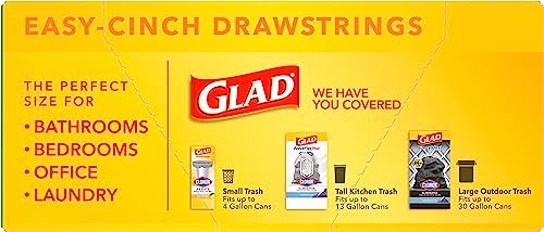 Glad Medium Drawstring Trash Bags, 8 Gal, Gain Original Scent with Febreze, 26 Ct, Pack May Vary