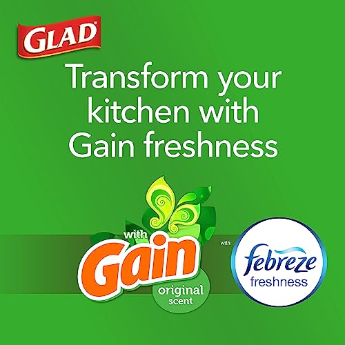 Glad Medium Drawstring Trash Bags, 8 Gal, Gain Original Scent with Febreze, 26 Ct, Pack May Vary