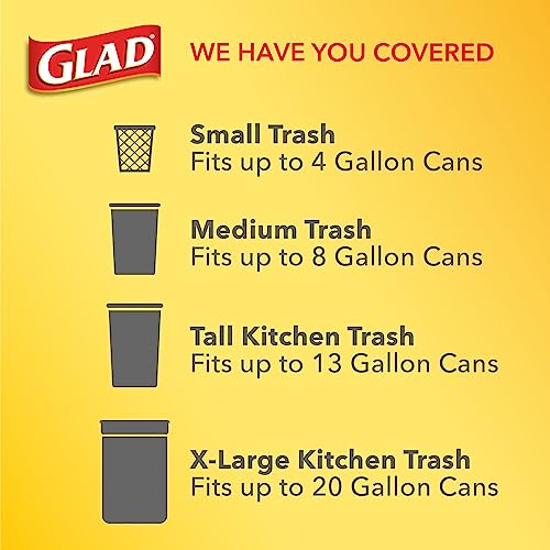 Glad Medium Drawstring Trash Bags, 8 Gal, Gain Original Scent with Febreze, 26 Ct, Pack May Vary