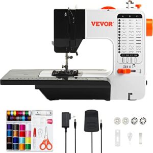 vevor mini sewing machine for beginners and kids, sewing machines with reverse sewing and 38 built-in stitches, dual speed portable sewing machine with extension table, sewing kit for household travel