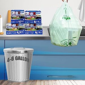 BEIDOU-PAC 4-6 Gallon Compostable Trash Bags, 50 Count, Compost Bags Kitchen Trash Bags with Handle, Sturdy Biodegradable Garbage Bags Food Scrap Waste Bags, ASTM D6400, US BPI Certified