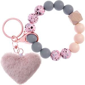 key ring bracelet silicone beaded cute keychain wristlet for women can hang wallet key chains women for car keys