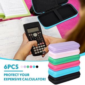 PerKoop 6 Pcs Hard Graphing Calculator Case Compatible with Ti 84 Plus Ce, 84 Plus, 83 Plus Ce Calculators Storage Holder Bag Scientific Calculators Box for USB Cables Pens Pencil Ruler Calculator