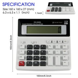 YEBMoo Large Computer Electronic Calculator Counter Solar & Battery Power 12 Digit Display Multi-Functional Big Button for Business Office School Calculating (YE-200ML)