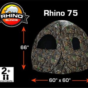 Rhino Blinds R75-RTE 2 Person Hunting Ground Blind, Realtree Edge & Allen Company Shooting Stick, Monopod, Adjustable in Height (21.5 to 61 inches), Aluminium, Hunting Accessories, Black (2163)