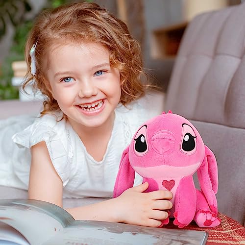 Tigiemap 8 Inch Stitch Plush, Pink Stitch Alien Monster Plush Soft Huggable Stuffed Animal Plushies Pillow Room Decorat Gift for Kids Toys Boys and Girls