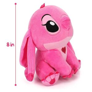 Tigiemap 8 Inch Stitch Plush, Pink Stitch Alien Monster Plush Soft Huggable Stuffed Animal Plushies Pillow Room Decorat Gift for Kids Toys Boys and Girls