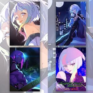 MiodiyaArt Anime Cyberpunk Edgerunners Poster 8 Pcs 16.5 x 11.5 inch Wall Decor Anime Merch Art Prints HD Posters for Fans