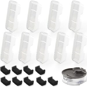 neareal dog water fountain filters 9 pack replacement filters & pre-filter sponges for 5l/168oz automatic pet fountain cat water fountain