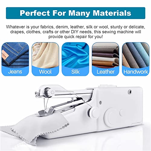 Handheld Sewing Machine,Mini Sewing Machine for Beginners and Adults Quick Stitching,Portable Sewing Machine with Sewing Supplies Suitable for Home,Travel,DIY