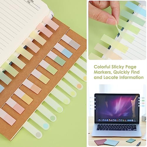 EOOUT 900 Sheets Transparent Sticky Notes 3x3 Inches, Pastel Morandi Page Markers Self-Adhesive Translucent Clear Index Tabs Flags for Annotating Books Bible Journaling Aesthetic School Study Supplies