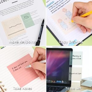 EOOUT 900 Sheets Transparent Sticky Notes 3x3 Inches, Pastel Morandi Page Markers Self-Adhesive Translucent Clear Index Tabs Flags for Annotating Books Bible Journaling Aesthetic School Study Supplies