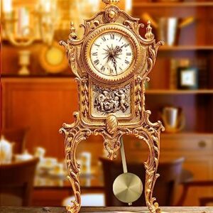 NiHome Quartz Wall Clock Pendulum Replacement Aluminum Traditional Mechanical Clock Pendulum Grandfather Clock Pendulum Replacement High Gloss Clock Pendulum (Gold)