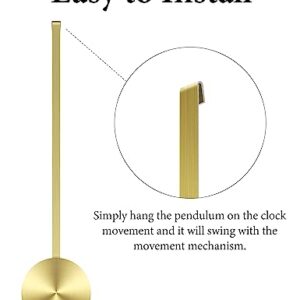 NiHome Quartz Wall Clock Pendulum Replacement Aluminum Traditional Mechanical Clock Pendulum Grandfather Clock Pendulum Replacement High Gloss Clock Pendulum (Gold)