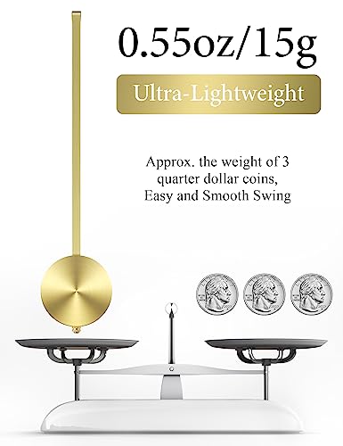 NiHome Quartz Wall Clock Pendulum Replacement Aluminum Traditional Mechanical Clock Pendulum Grandfather Clock Pendulum Replacement High Gloss Clock Pendulum (Gold)