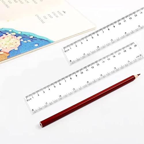 ndzefan 4 Pack Ruler, 30cm Ruler Multi Pack Clear Ruler Plastic Ruler 12 Inch Shatterproof Ruler Shatterproof Metric Ruler Clear Ruler Measuring Ruler Tool for Students School Office