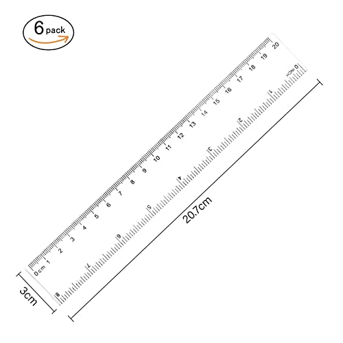 ndzefan 4 Pack Ruler, 30cm Ruler Multi Pack Clear Ruler Plastic Ruler 12 Inch Shatterproof Ruler Shatterproof Metric Ruler Clear Ruler Measuring Ruler Tool for Students School Office