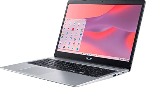 acer Newest Chromebook Laptop. 15.6" Full HD 1080p IPS Touchscreen Display, Intel Celeron N4020 Dual-Core Processor, 4GB DDR4 RAM, 64GB eMMC+ 64GB USB, Webcam, WiFi 5, Chrome OS, Silver, JVQ MP