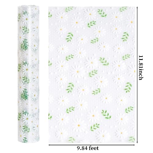 cnomg Shelf Liner Daisy Cabinet Liner Drawer Liner for Kitchen Non Slip Washable Drawer Liners Cabinet Liners for Shelves