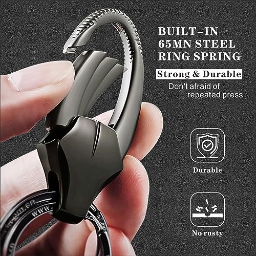 OMUDA Car Keys Keychain for Men, Bull Head Shape Funny Key Chain, Men's Keyrings & Keychains, Carabiner Keychain Clip Key Orangizer Holder Accessories