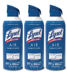 lysol air sanitizer spray, for air sanitization and odor elimination, white linen scent, 10 fl. oz (pack of 3)