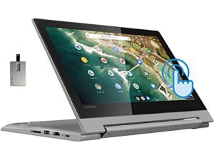 lenovo 2022 chromebook flex 3, 2-in-1 11.6" hd touchscreen for business and student laptop, mediatek mt8173c cpu, 4gb lpddr3, 32gb emmc, powervr graphics, webcam, chrome os, grey, 32gb usb card