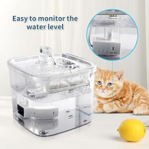 LZHPET Cat Water Fountain Fountain, 1.5L/50.72oz Automatic Pet Fountain Dog Water Dispenser, Ultra-Quiet Pump, with Filter, BPA Free, for Cats, Dogs, Multiple Pets, White