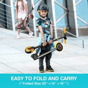 SmooSat Apex Electric Scooter for Kids Ages 8+ 130W, Bluetooth Music Speaker, 5/8/10 MPH, 60 min Ride Time, Colorful Lights, Adjustable Height, Foldable E-Scooter for Kids and Teens