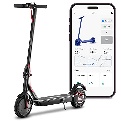 MoNiBloom E Scooter 19 Mph & 16 Mile Range, 8.5" Solid Tires Electric Kick Scooter w/Maximum Grade Climb of 15%, Cruise Control, IP4 Waterproof Load 330lbs Folding Commuting Scooter for Adults & Teens