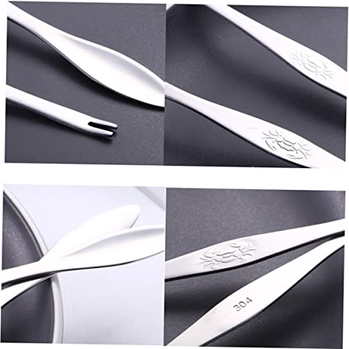 DOITOOL 6pcs 304 Food Scissors Saladitas Crackers Butter Cookies Crab Legs Forks Crab Leg Crackers Seafood Utensil Stainless Steel Slicer Peeler Biscuit Silver Tablespoon Hazelnut Opener