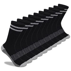 comfoex 10 pairs boys crew socks 4-6 6-8 8-10 years old athletic socks calf long socks for kids half cushioned cotton socks