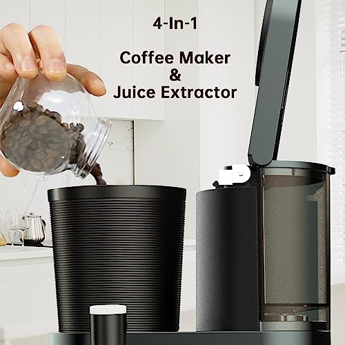 CXBER Coffee Machine, Hot & Cold Brew Espresso Coffee Maker, Juice Extractor, 2 Brew Modes, Smart Anti-Drip System, Permanent Filter (Green)