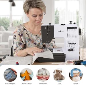 HTVRONT Mini Sewing Machine for Beginners - 38 Built-in Stitches Sewing Machine for Kids with Dual Speed, Reverse Sewing, Wide Table, Light, Easy to Use