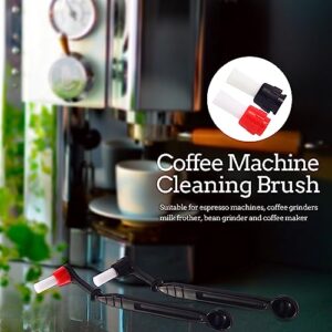 Coffee Machine Cleaning Brush Kit - 2 Coffee Cleaning Brushes With Spoons and 2 Removable Brush Heads and a 58mm Stainless Steel Backwash Metal Blind Filter for Espresso Machine and Coffee Grinder