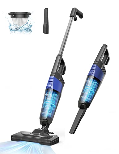 Aspiron Stick Vacuum Cleaner, Small Vacuum Cleaner with 20kPa Powerful Suction & 0.88QT Dust Cup and 16ft Power Cord, 5-in-1 Handheld Lightweight Bagless Vacuum Cleaner Carpet and Floor for Pet