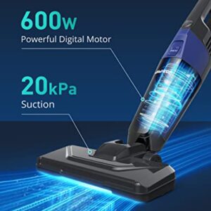 Aspiron Stick Vacuum Cleaner, Small Vacuum Cleaner with 20kPa Powerful Suction & 0.88QT Dust Cup and 16ft Power Cord, 5-in-1 Handheld Lightweight Bagless Vacuum Cleaner Carpet and Floor for Pet