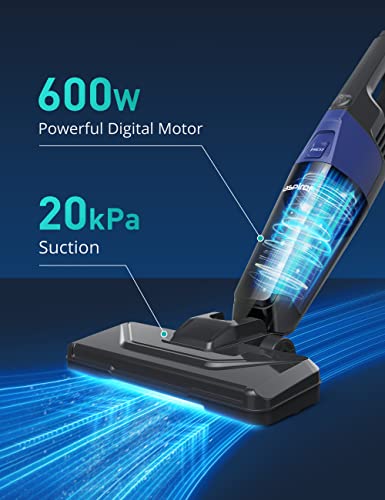 Aspiron Stick Vacuum Cleaner, Small Vacuum Cleaner with 20kPa Powerful Suction & 0.88QT Dust Cup and 16ft Power Cord, 5-in-1 Handheld Lightweight Bagless Vacuum Cleaner Carpet and Floor for Pet