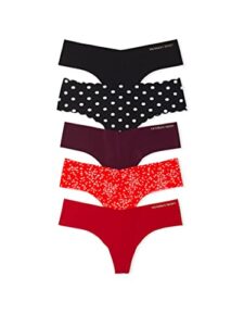 victoria's secret seamless thong underwear, multi mix, 5 pack, x-large