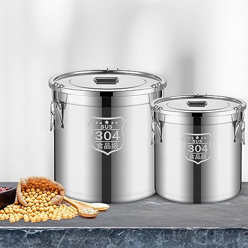 SEANESZTI 6L Stainless Steel Airtight Canister, Metal Containers with Lid, Food Storage Containers with Sealed for Noodles, Flour, Grains, Rice, Sugar, Tea, Coffee beans