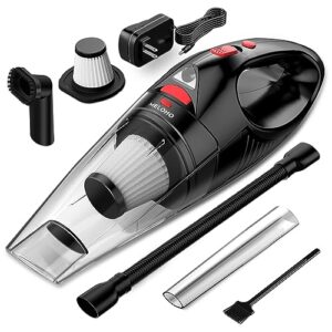 meloho car vacuum cleaner high power, portable handheld vacuum cordless rechargeable with fast charge tech, huge motor & large-capacity battery, powerful wireless hand held vacuum for pets, car, home