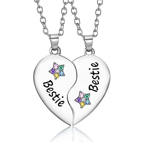 Best Friend Necklaces Gift for Bestie BFF Necklace for 2 Christmas Birthday Gifts for Best Friend Sister Matching Besties Necklaces for Women Girls Friendship Necklace for 2 Best Friends